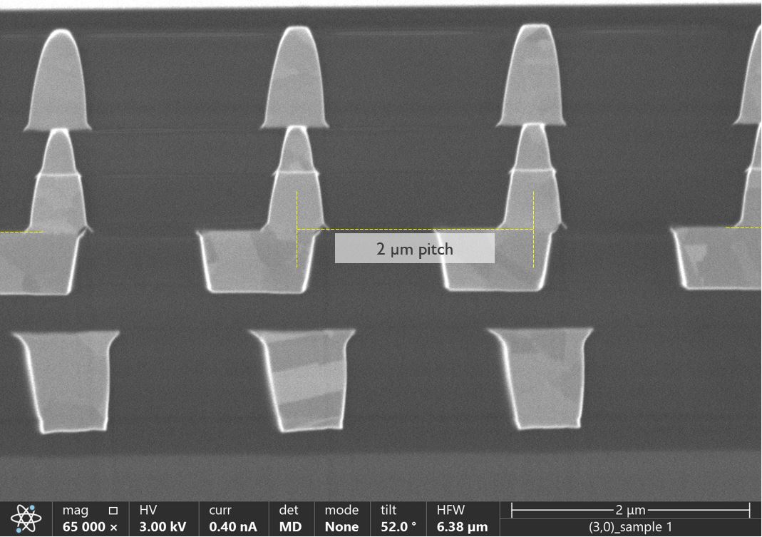 D2W hybrid bonding with 2-µm Cu interconnect pad pitch | imec